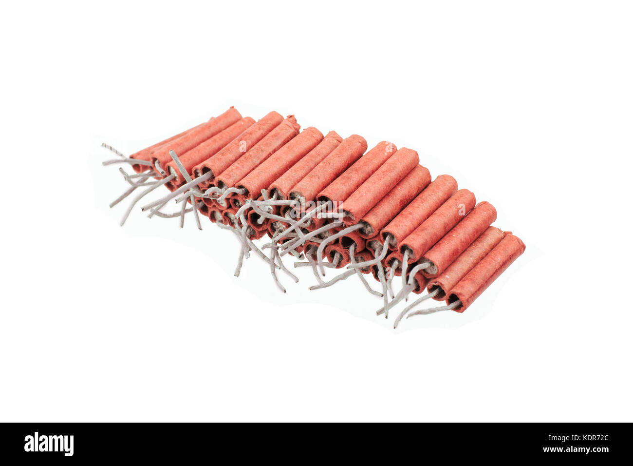Red Firecrackers isolated on white background Stock Photo - Alamy