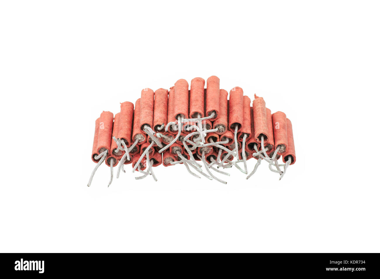 Red Firecrackers isolated on white background Stock Photo - Alamy