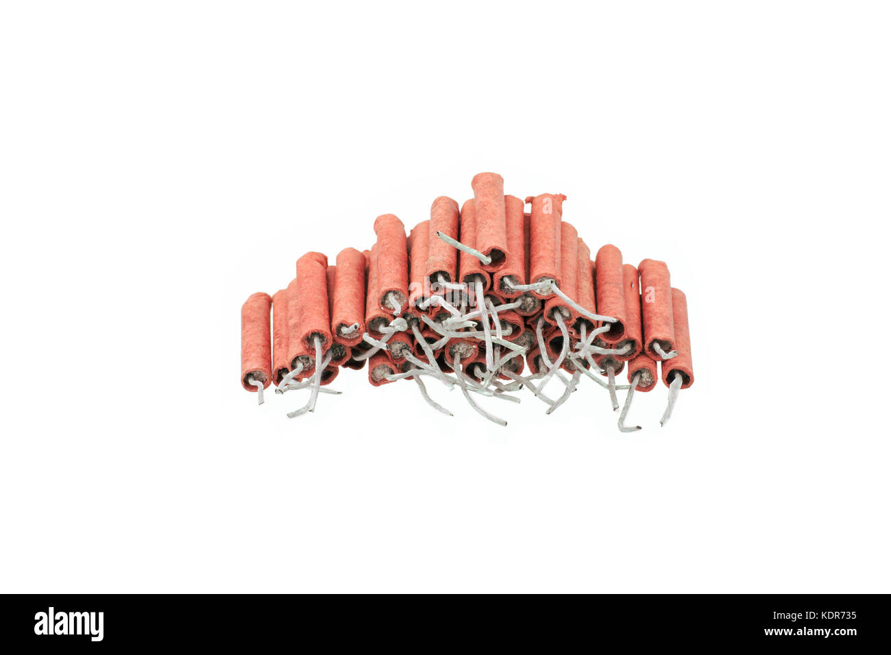 Red Firecrackers isolated on white background Stock Photo - Alamy