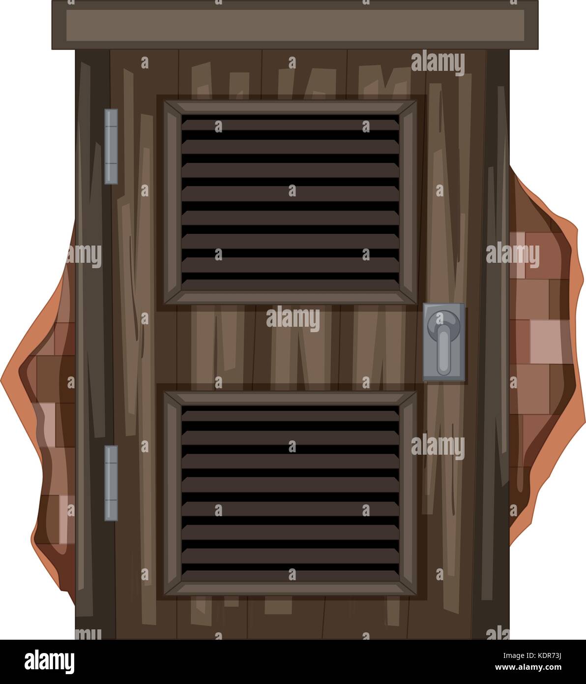 Old wooden window on brickwall illustration Stock Vector Image & Art ...