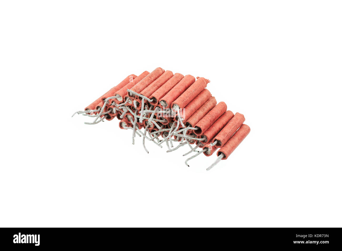 Red Firecrackers isolated on white background Stock Photo - Alamy