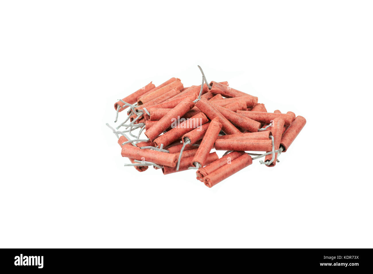 Red Firecrackers isolated on white background Stock Photo - Alamy