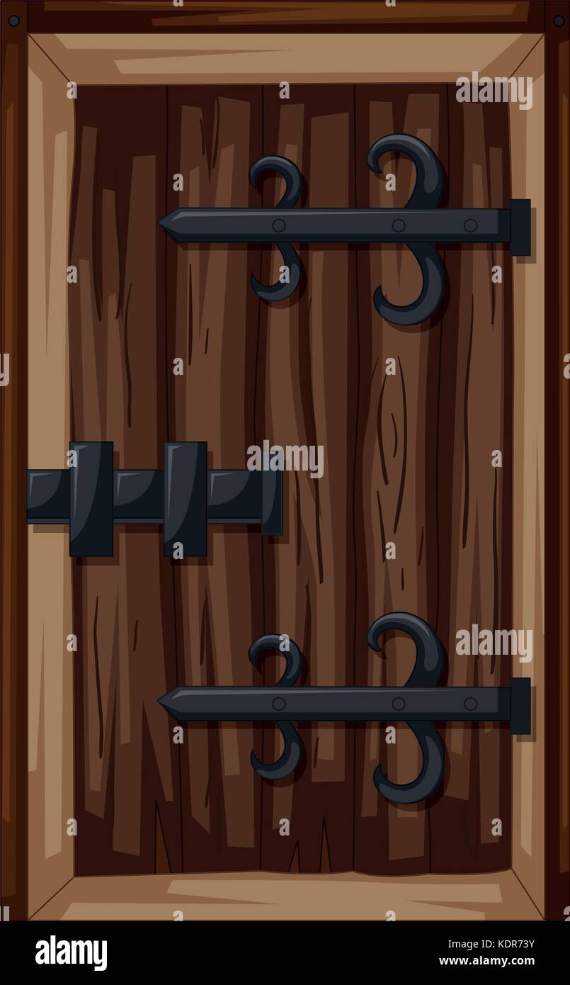 Old wooden door medieval Stock Vector Images - Alamy