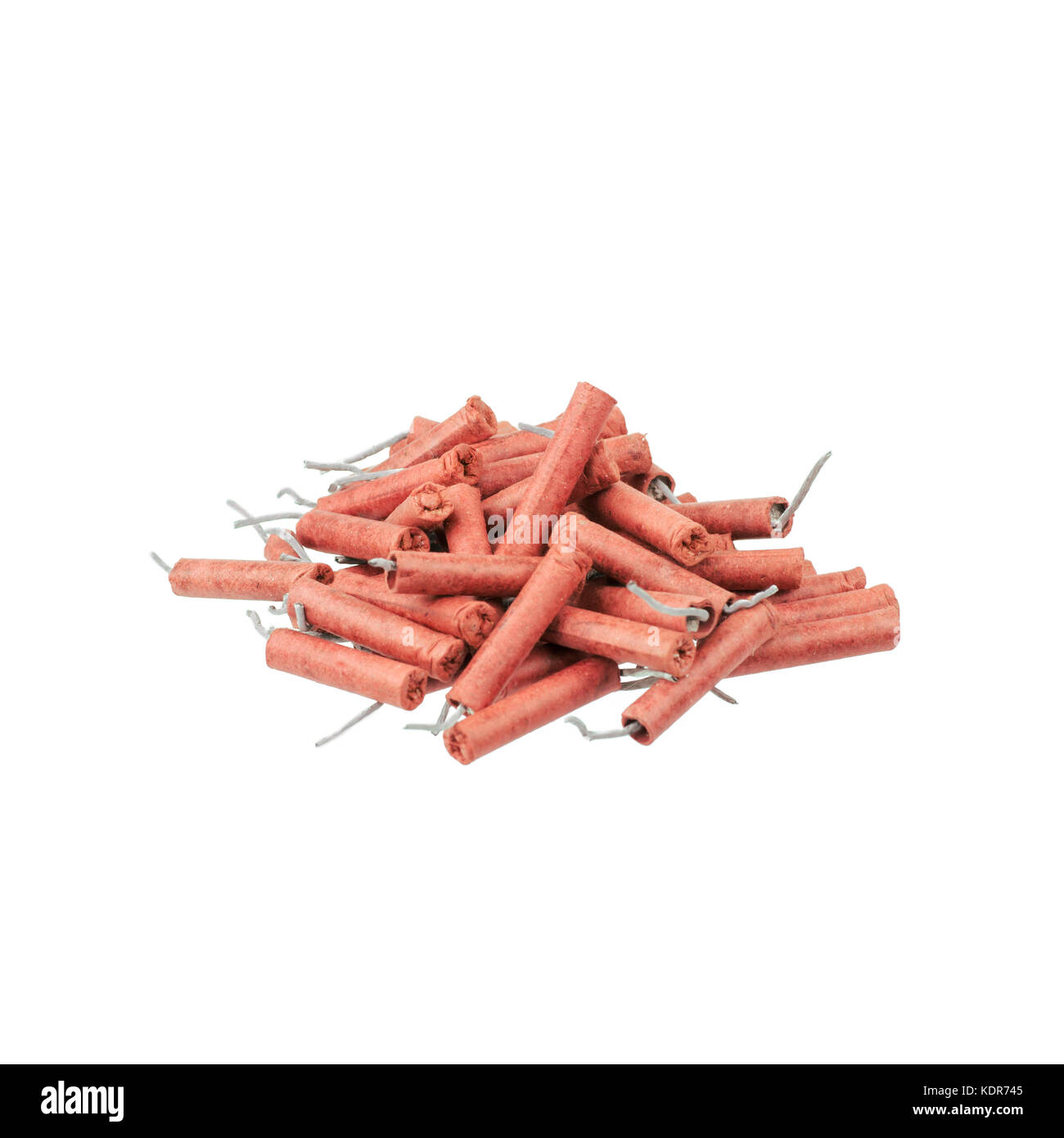 Red Firecrackers isolated on white background Stock Photo - Alamy