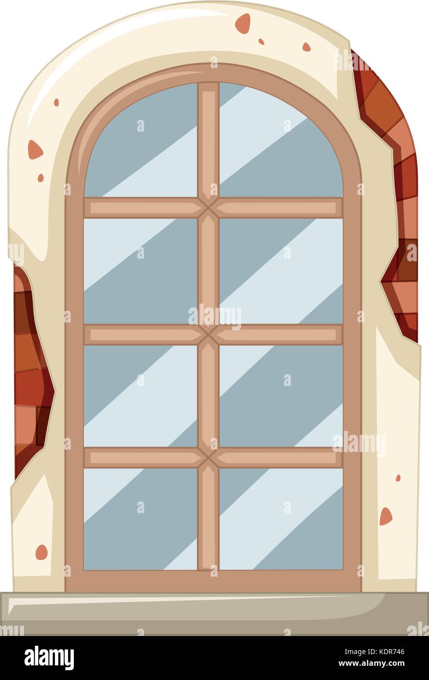 Window frame on brick background Stock Vector Images - Alamy