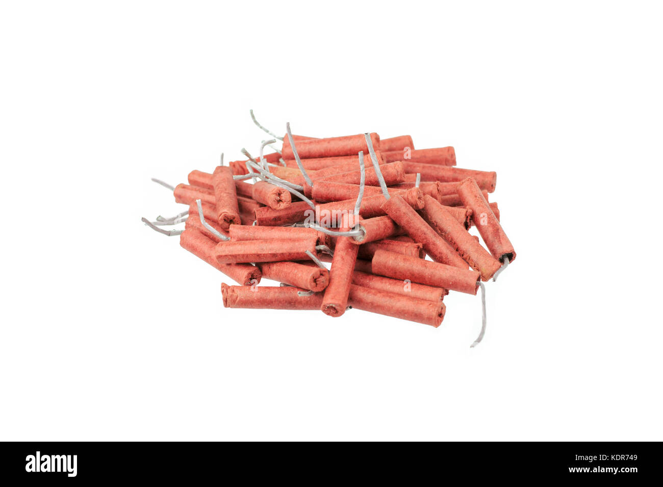 Red Firecrackers isolated on white background Stock Photo - Alamy