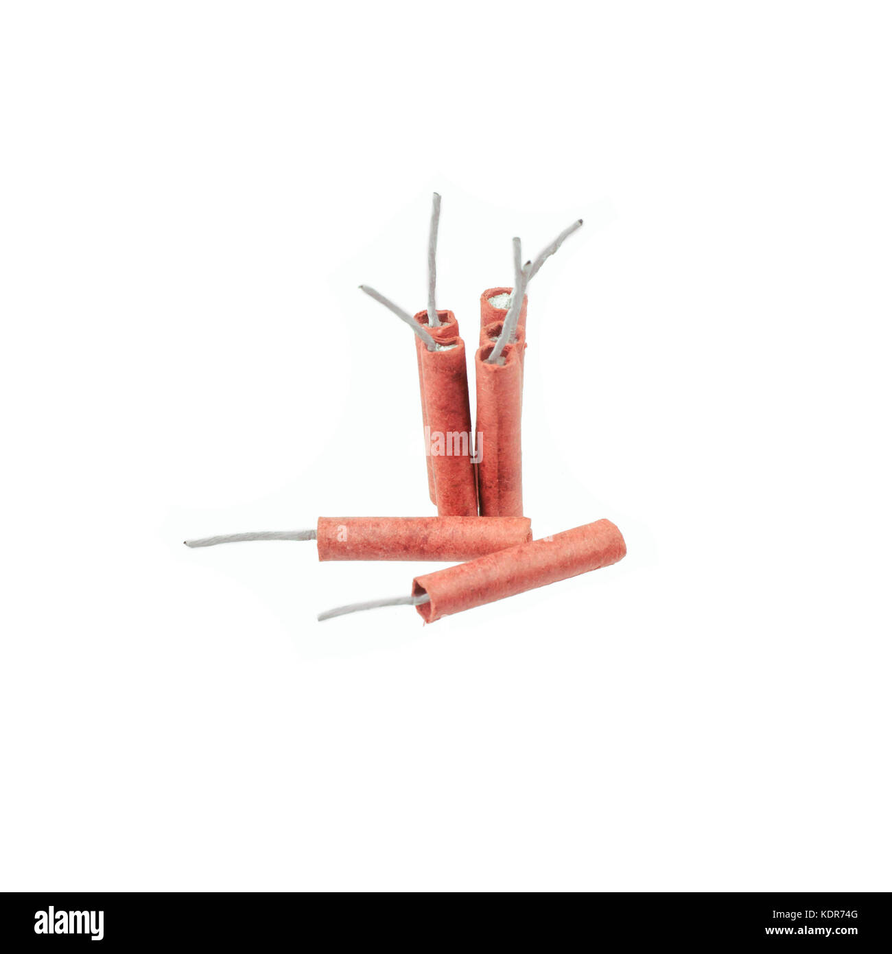 Red Firecrackers isolated on white background Stock Photo - Alamy