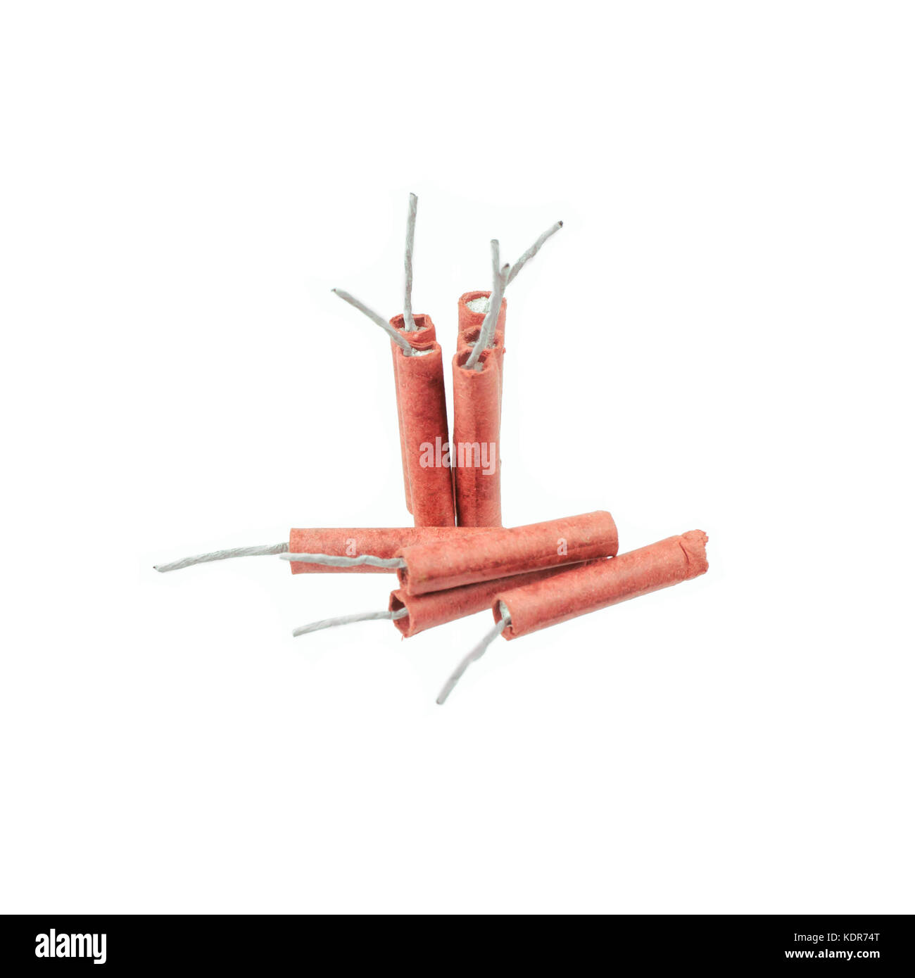 Red Firecrackers isolated on white background Stock Photo - Alamy