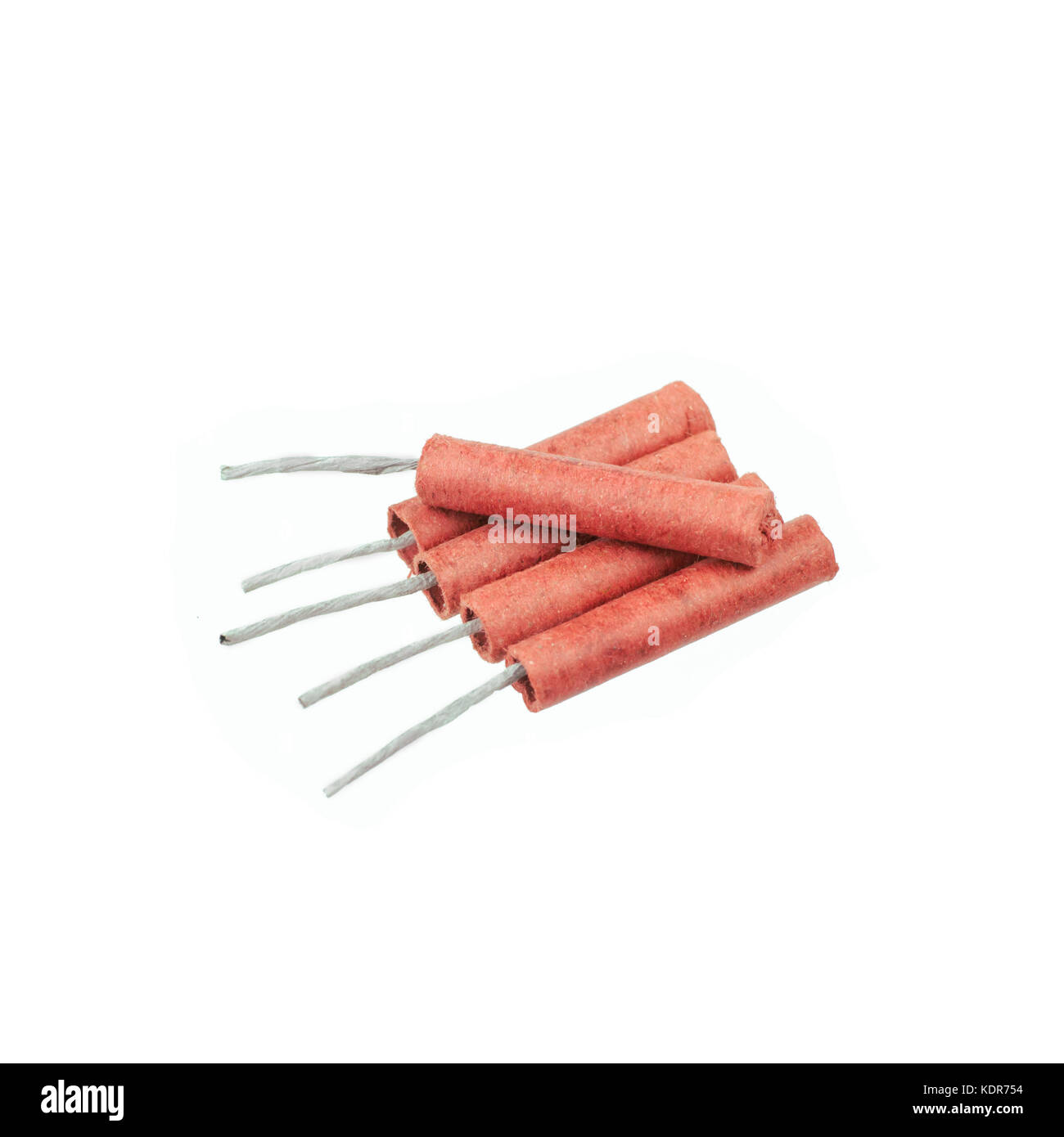 Red Firecrackers isolated on white background Stock Photo - Alamy