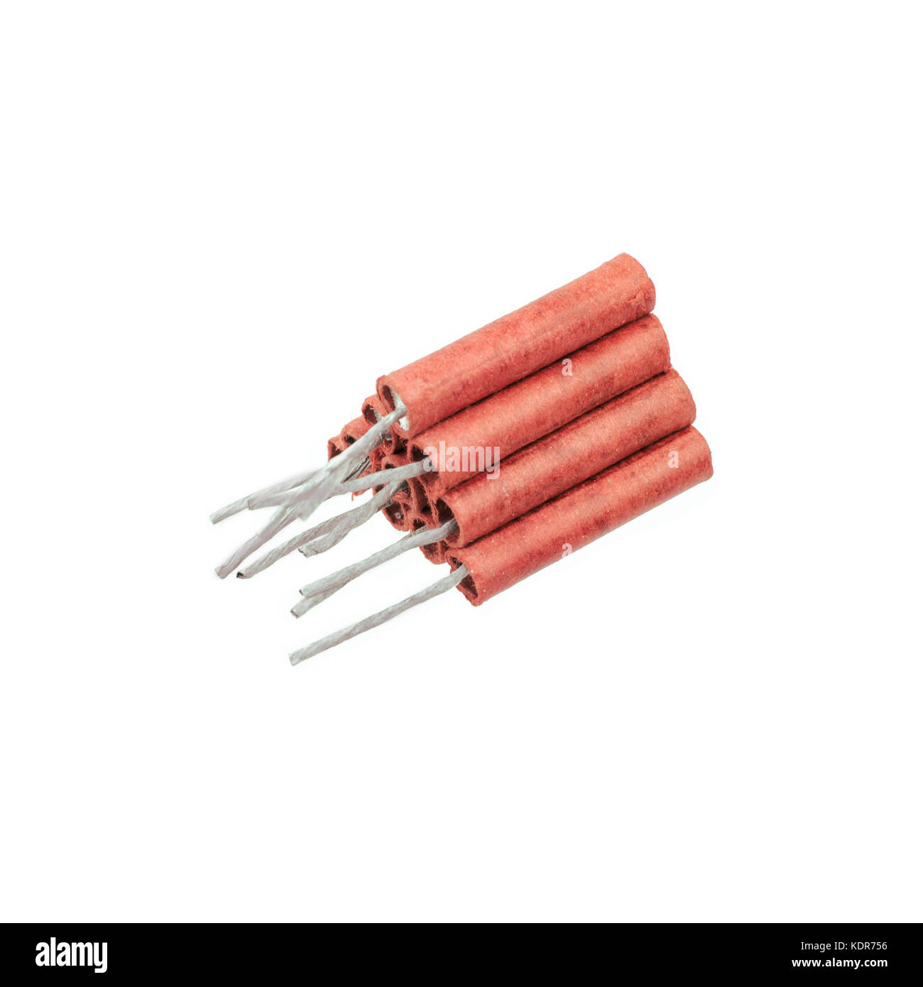 Red Firecrackers isolated on white background Stock Photo - Alamy