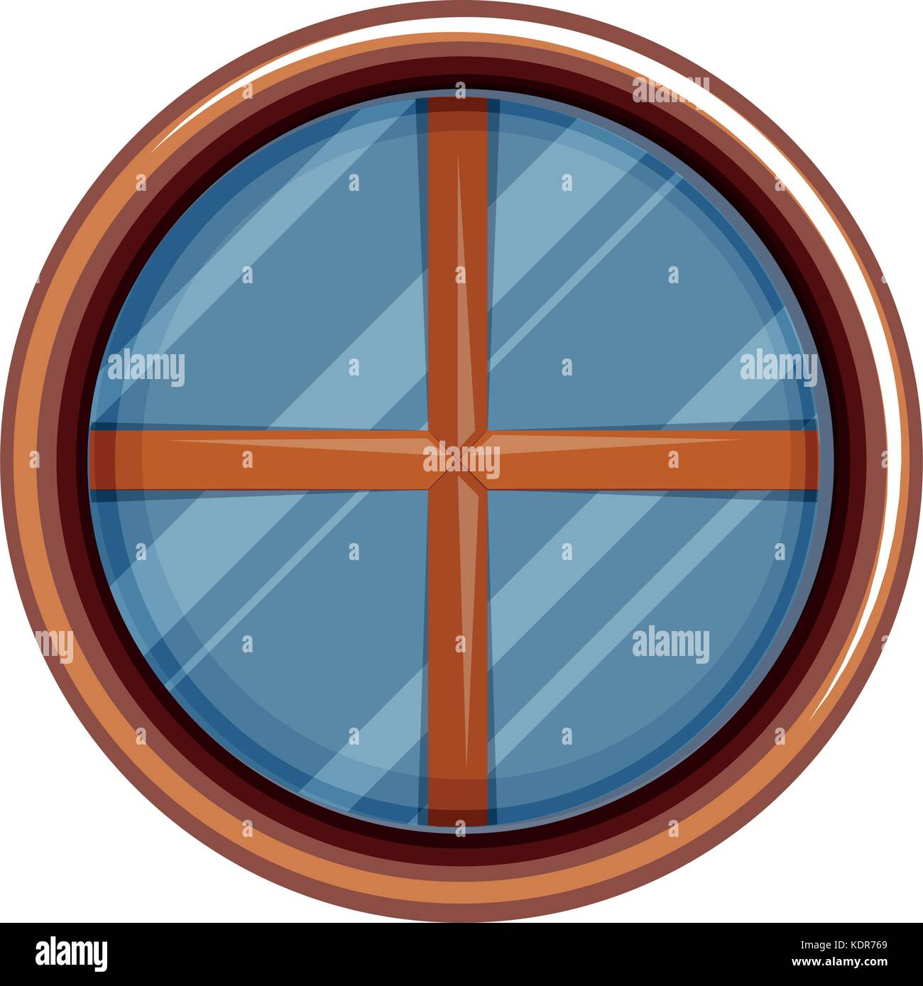 Round window with wooden frame illustration Stock Vector Image & Art ...