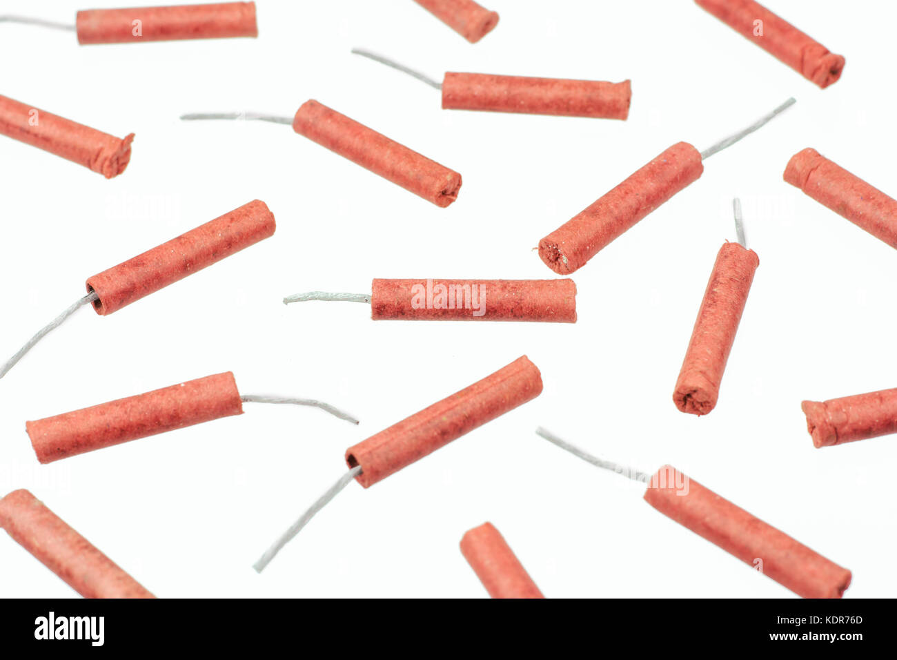 Red Firecrackers isolated on white background Stock Photo - Alamy