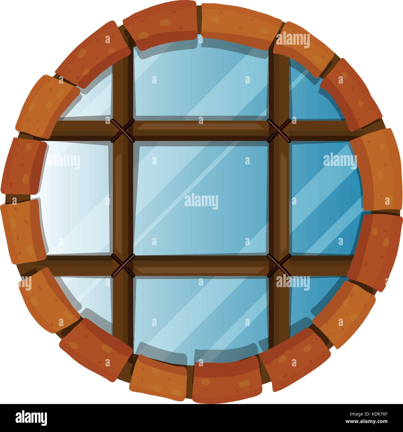 Window with round bricks on border illustration Stock Vector Image ...