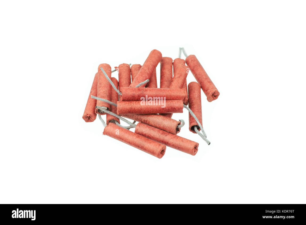 Red Firecrackers isolated on white background Stock Photo - Alamy