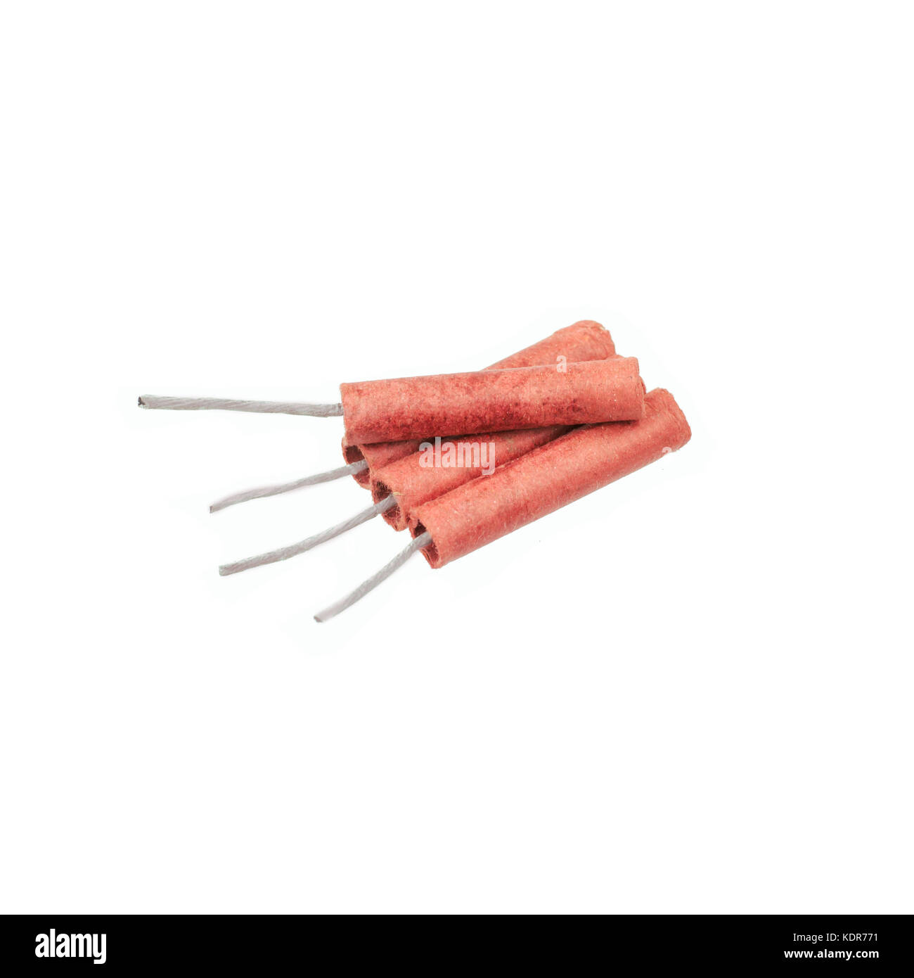 Red Firecrackers isolated on white background Stock Photo - Alamy