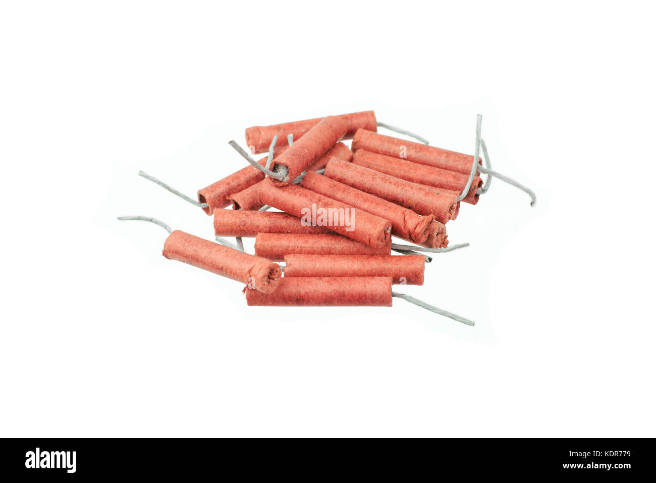 Red Firecrackers isolated on white background Stock Photo - Alamy