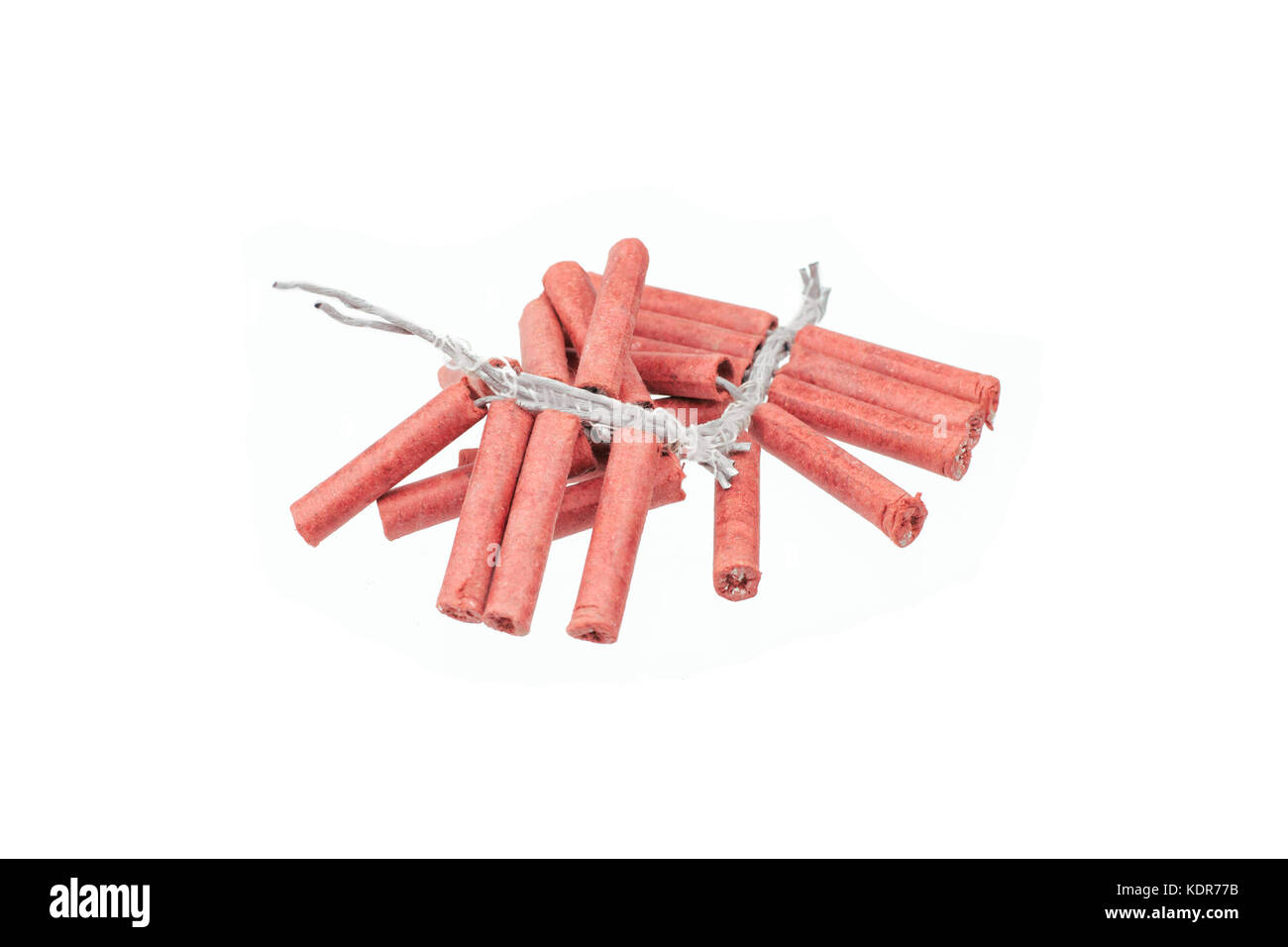 Red Firecrackers isolated on white background Stock Photo - Alamy