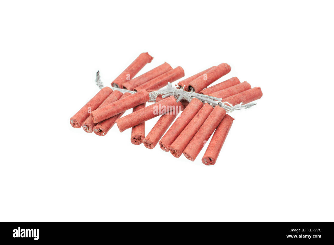 Red Firecrackers isolated on white background Stock Photo - Alamy