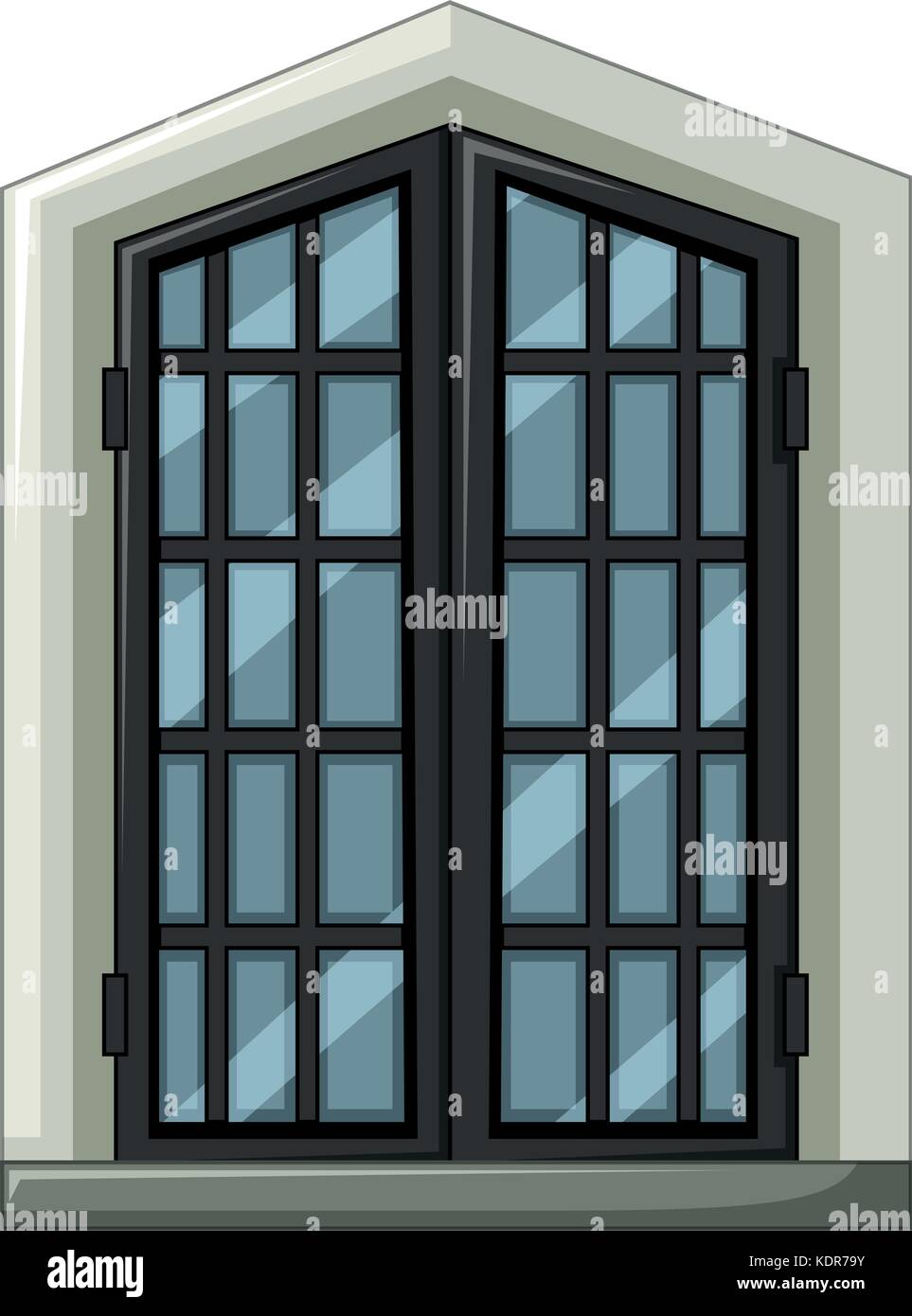 Glass window with gray frame illustration Stock Vector Image & Art - Alamy