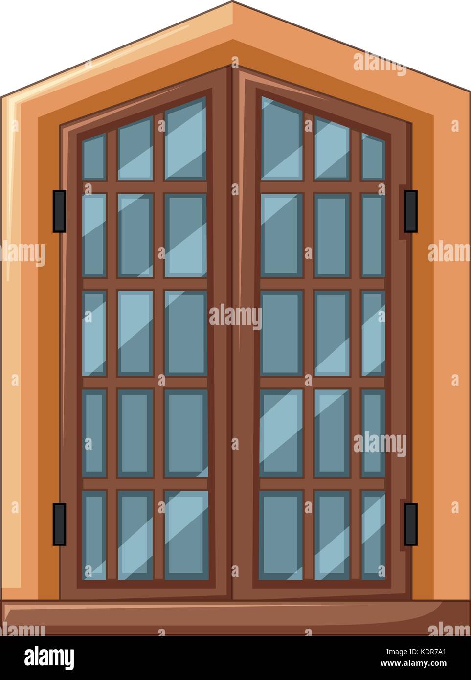 Window design with wooden frame illustration Stock Vector Image & Art ...