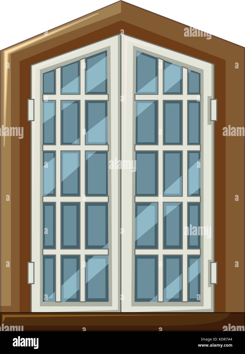 Window design with wooden frame illustration Stock Vector Image & Art ...