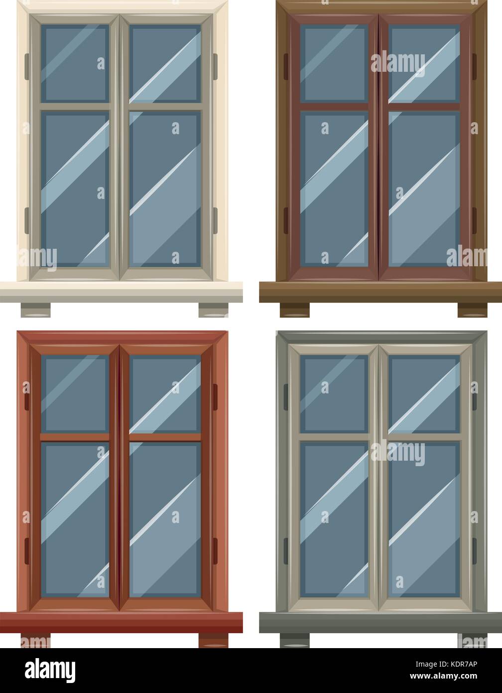 Windows with four frames illustration Stock Vector Image & Art - Alamy