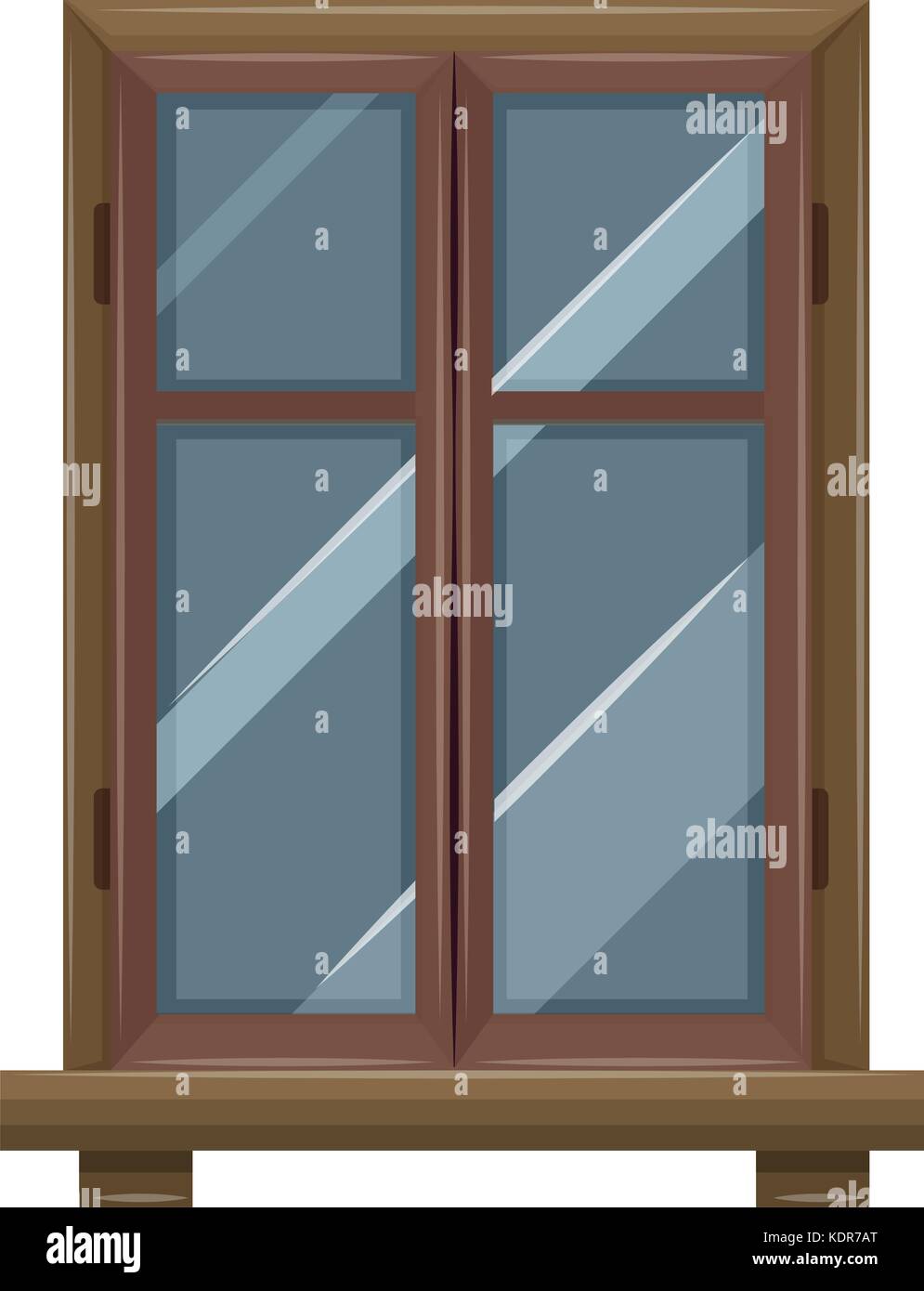 Window with wooden frame illustration Stock Vector Image & Art - Alamy