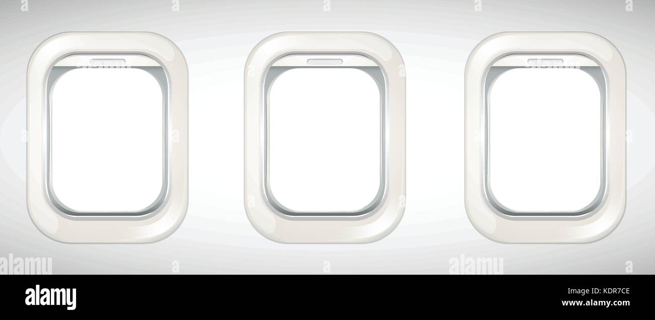 Three windows on airplane illustration Stock Vector Image & Art - Alamy