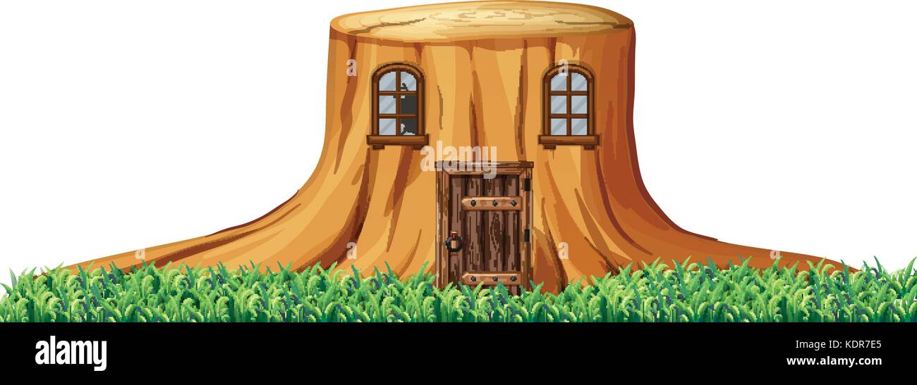 Home in stump tree illustration Stock Vector Image & Art - Alamy