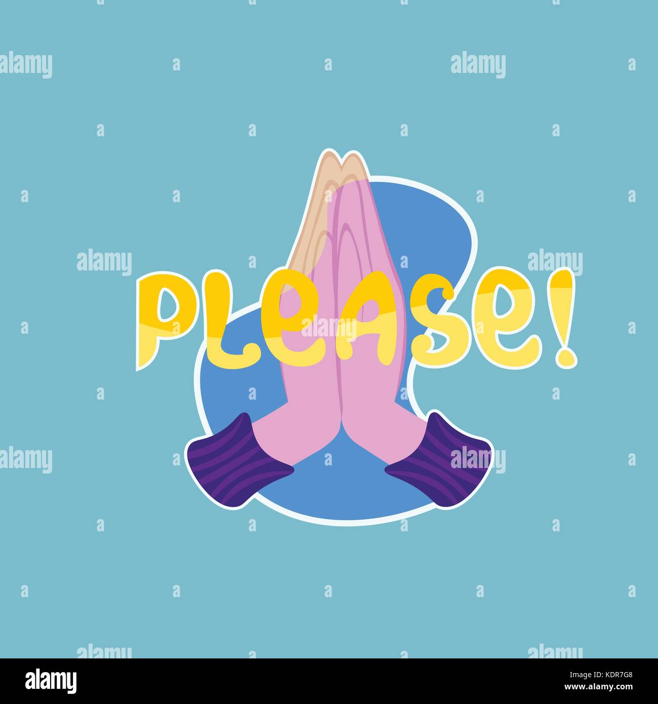 Please Sticker Social Media Network Message Badges Design Stock Vector ...