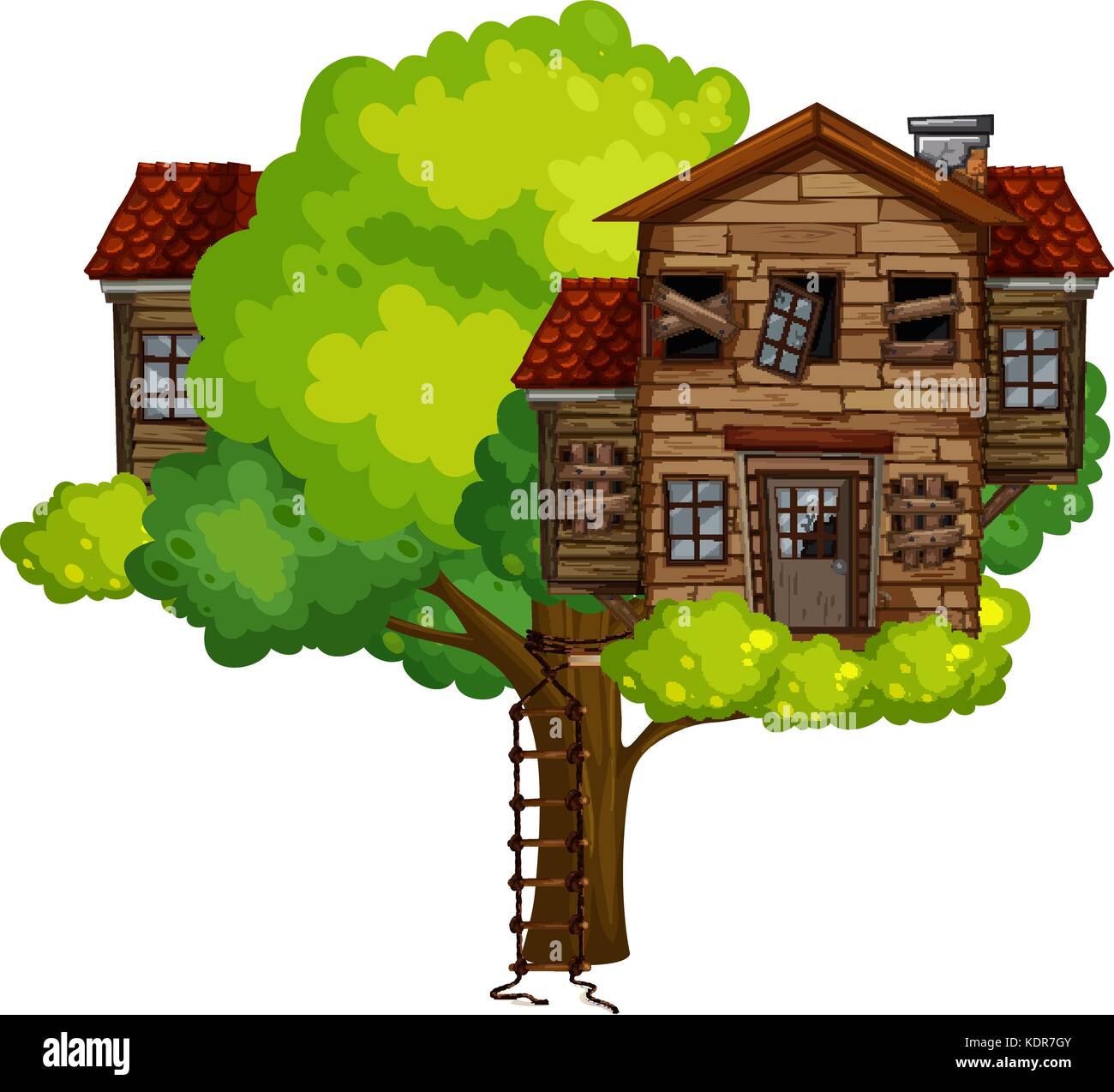 Old treehouse Stock Vector Images - Alamy