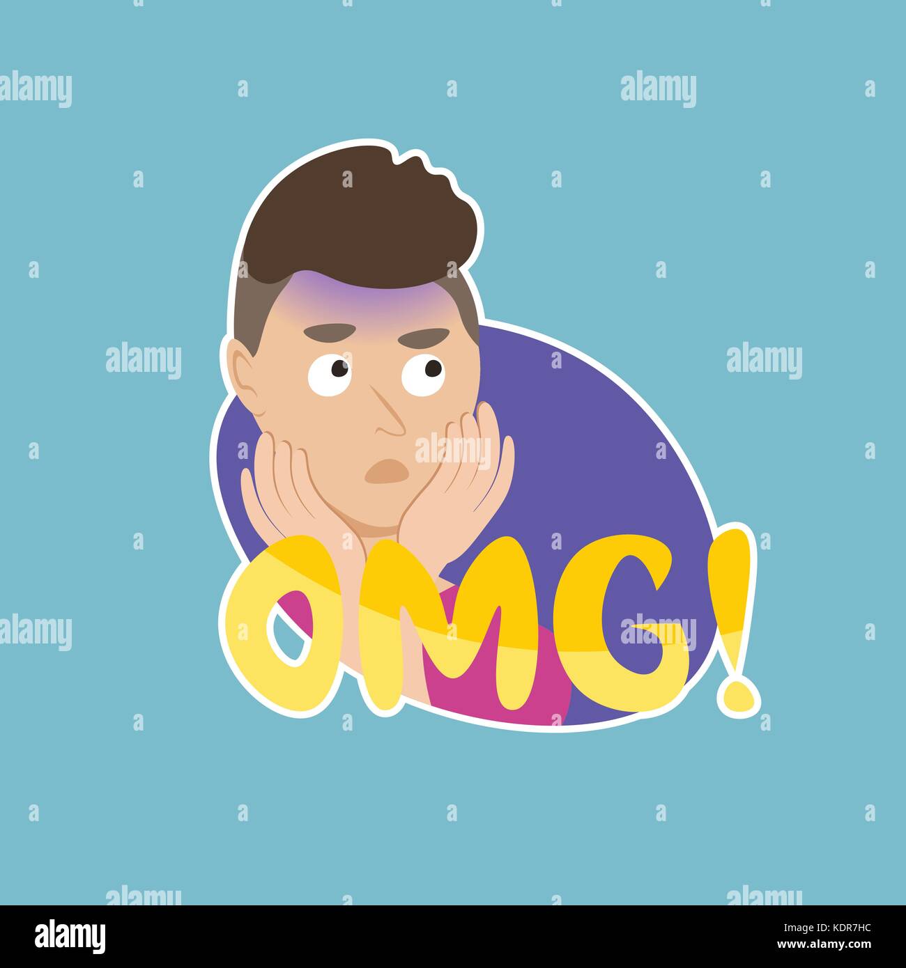 Omg Sticker Social Media Network Message Badges Design Stock Vector ...