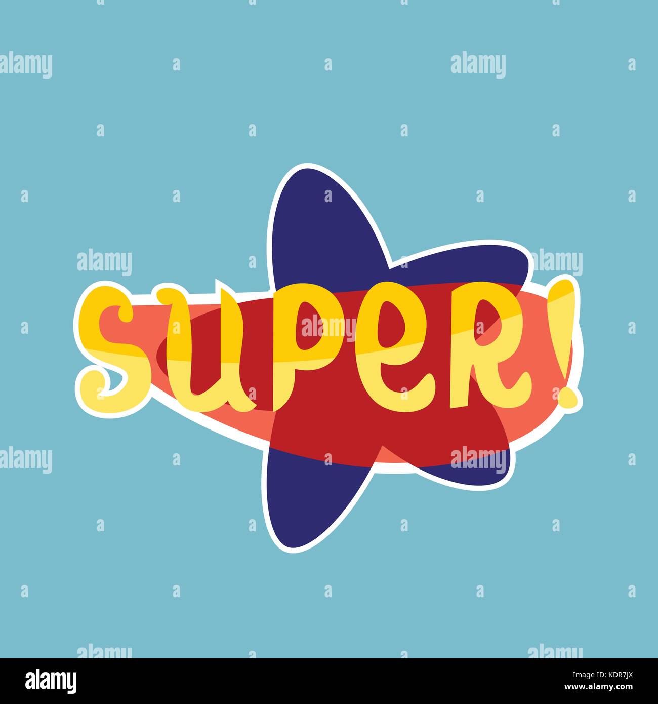 Super Sticker Social Media Network Message Badges Design Stock Vector ...