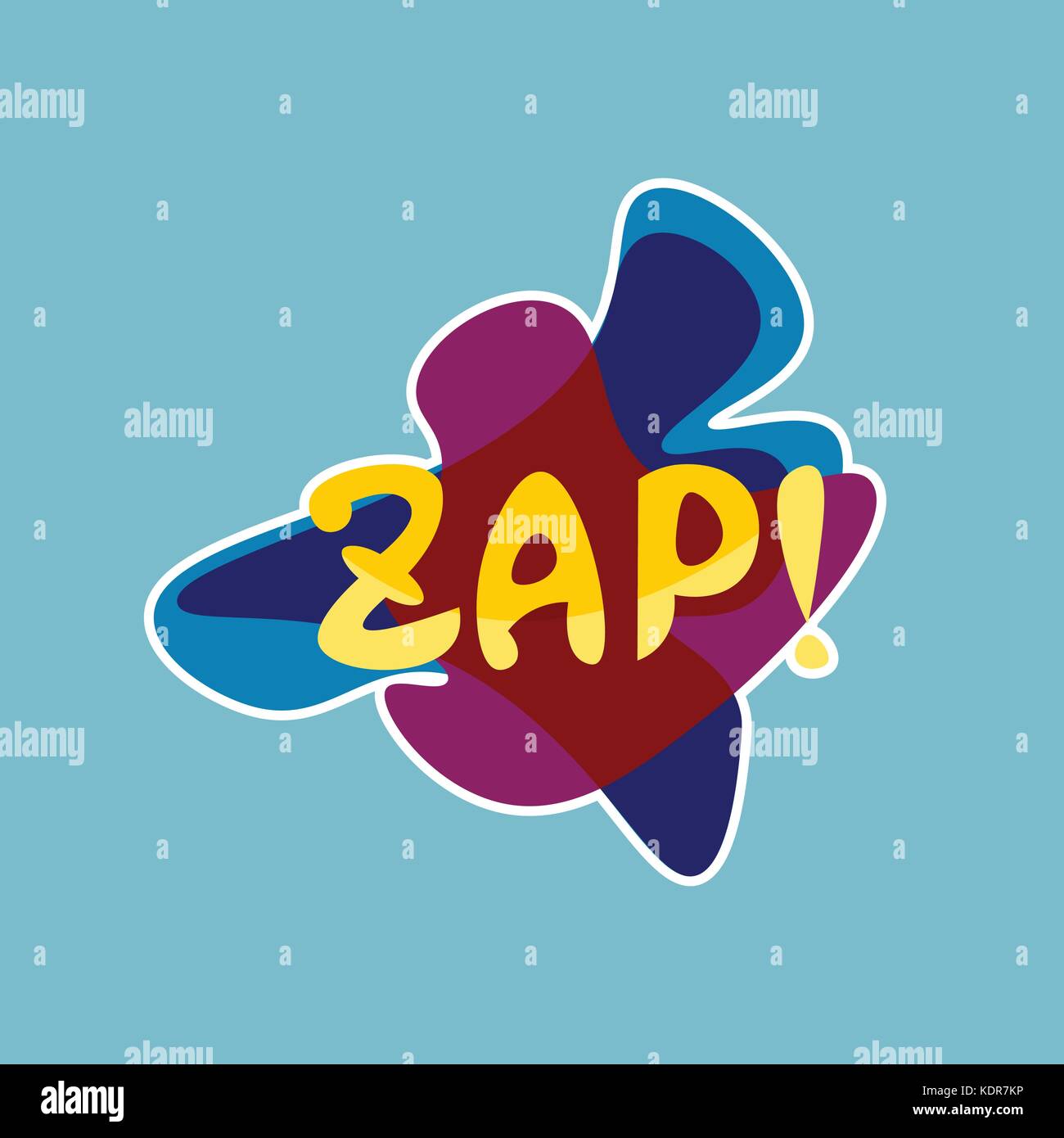 Zap Sticker Social Media Network Message Badges Design Stock Vector ...