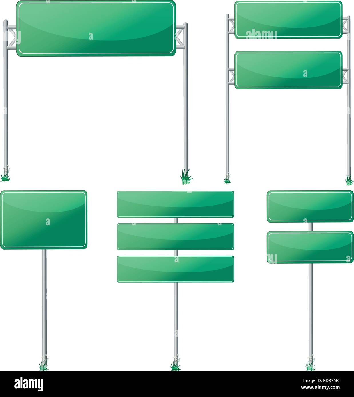 Different designs of green signs illustration Stock Vector Image & Art ...