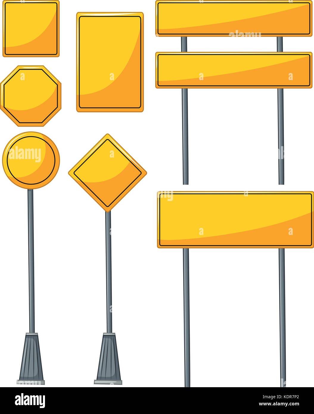 Different designs of yellow signs illustration Stock Vector Image & Art ...