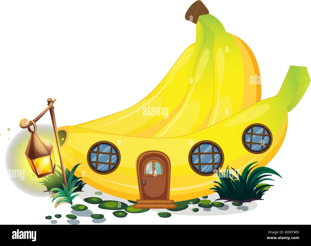 Banana house Stock Vector Images - Alamy