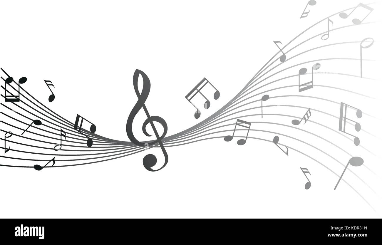 Background design with music notes illustration Stock Vector Image ...