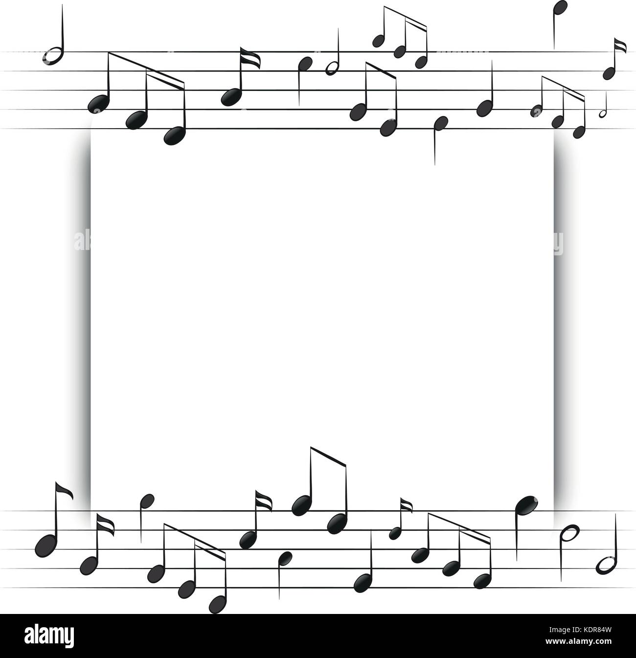 Paper template with music notes in background illustration Stock Vector ...