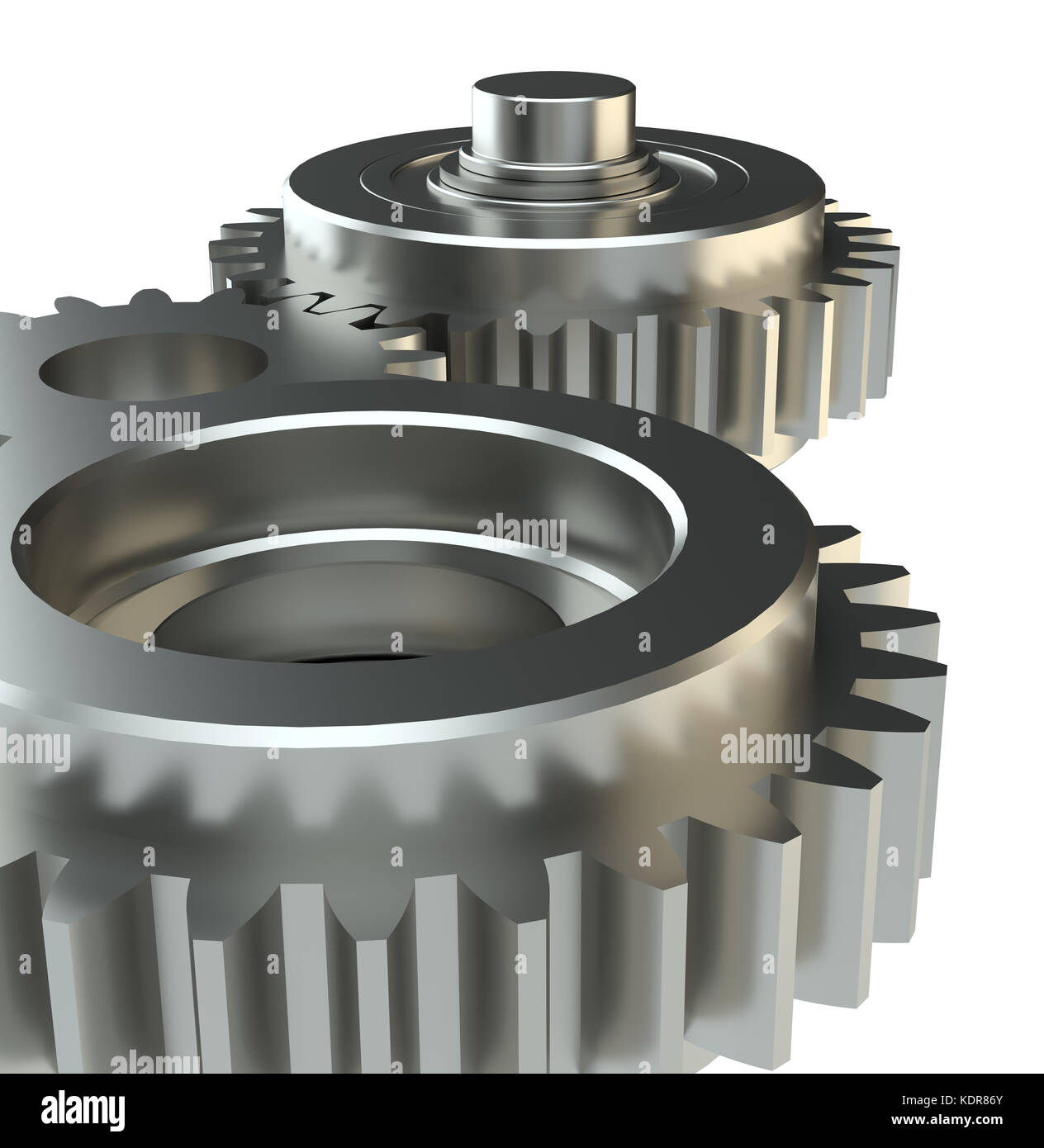 Cog gears mechanism concept. 3d illustration Stock Photo - Alamy