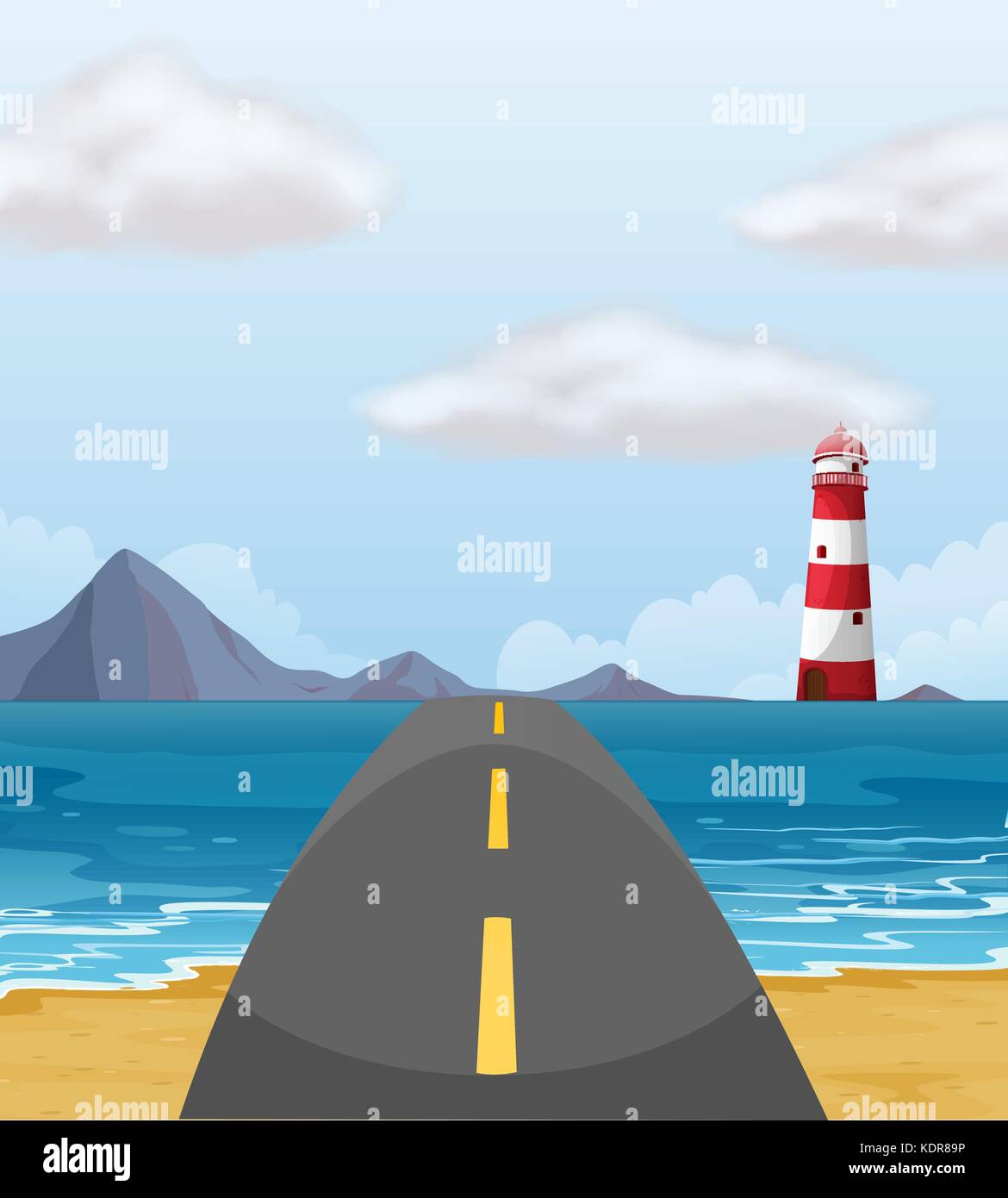 Road across the ocean illustration Stock Vector Image & Art - Alamy