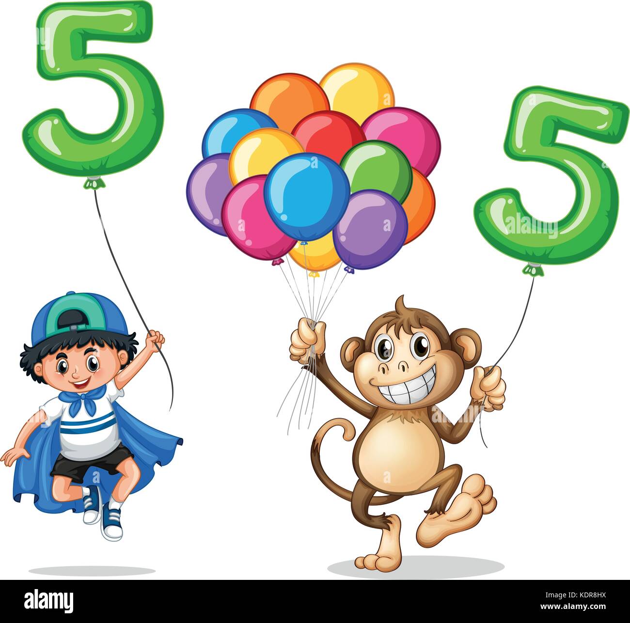 Five balloon Stock Vector Images - Alamy