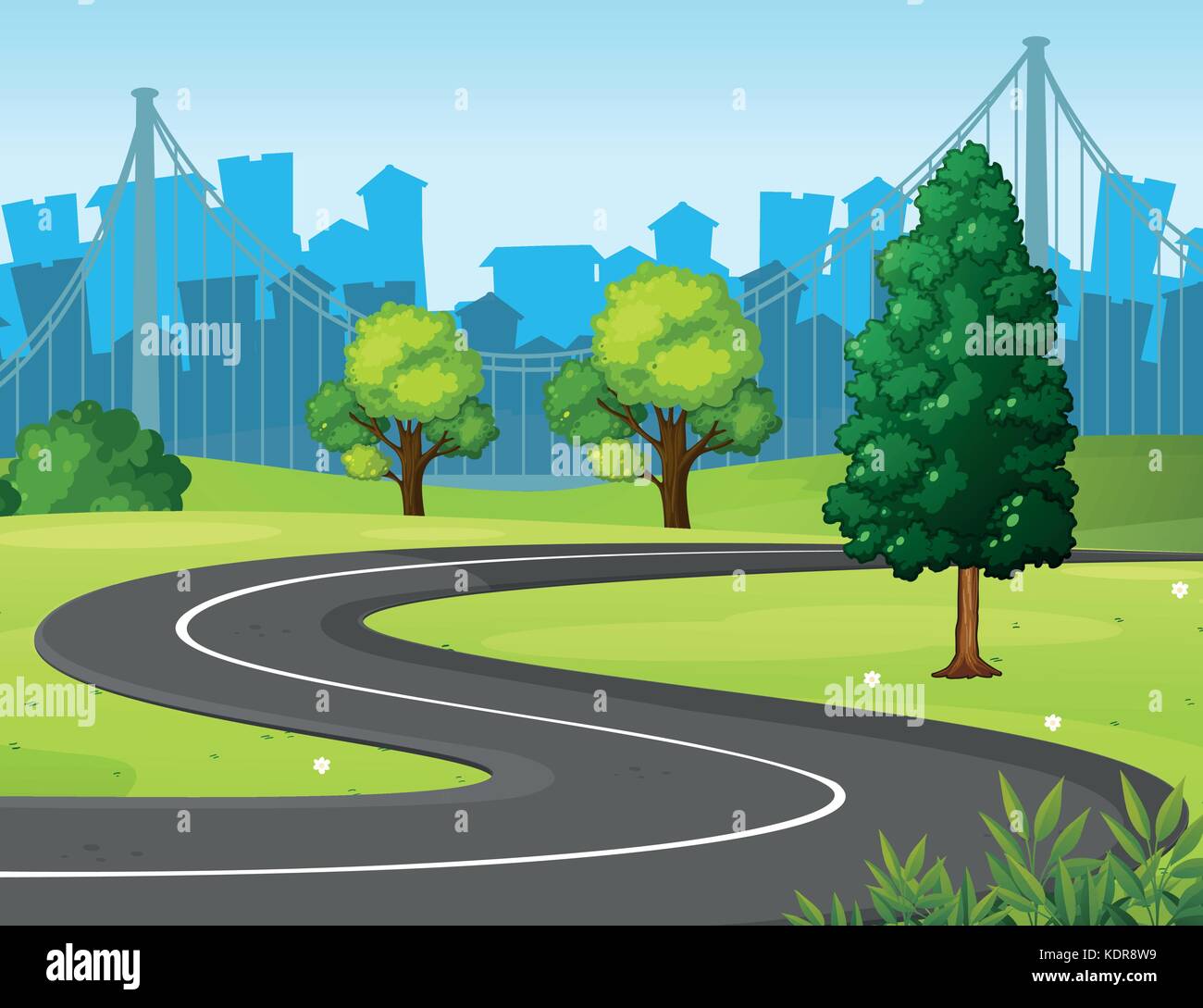 Wavy road Stock Vector Images - Alamy