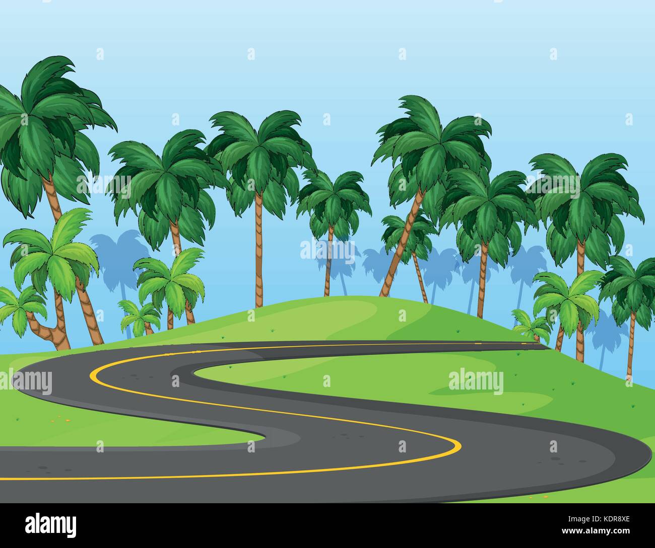 Curve road in the park illustration Stock Vector Image & Art - Alamy