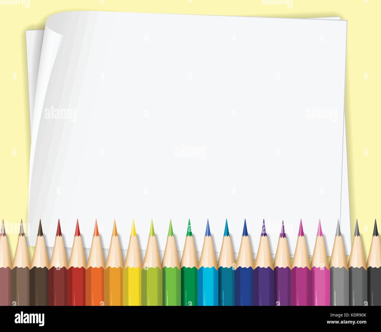 Blank paper with color pencils illustration Stock Vector Image & Art ...