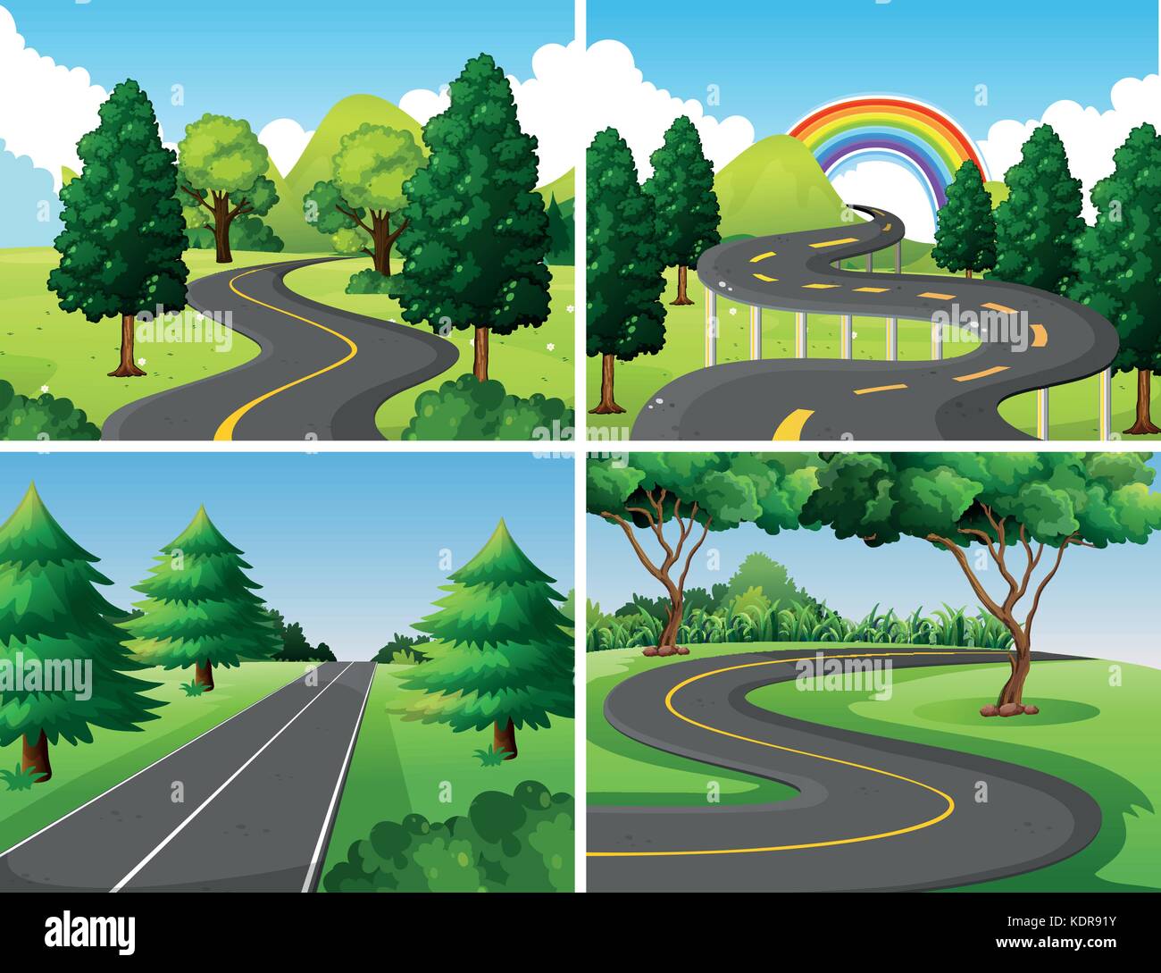 Roads in nature Stock Vector Images - Alamy