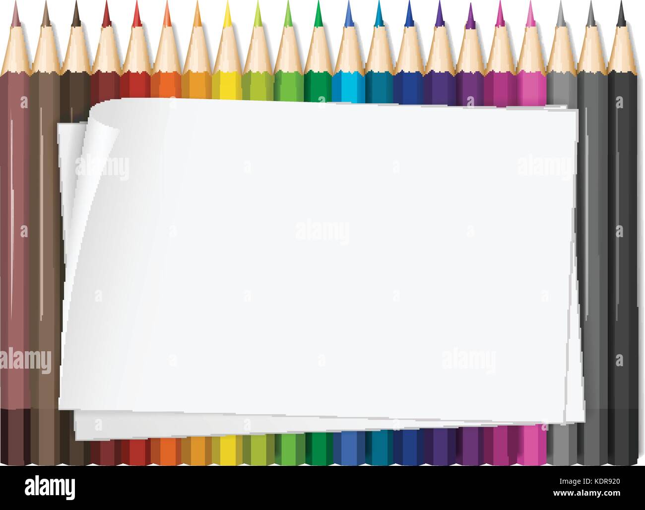 Blank paper with colorful color pencils illustration Stock Vector Image ...
