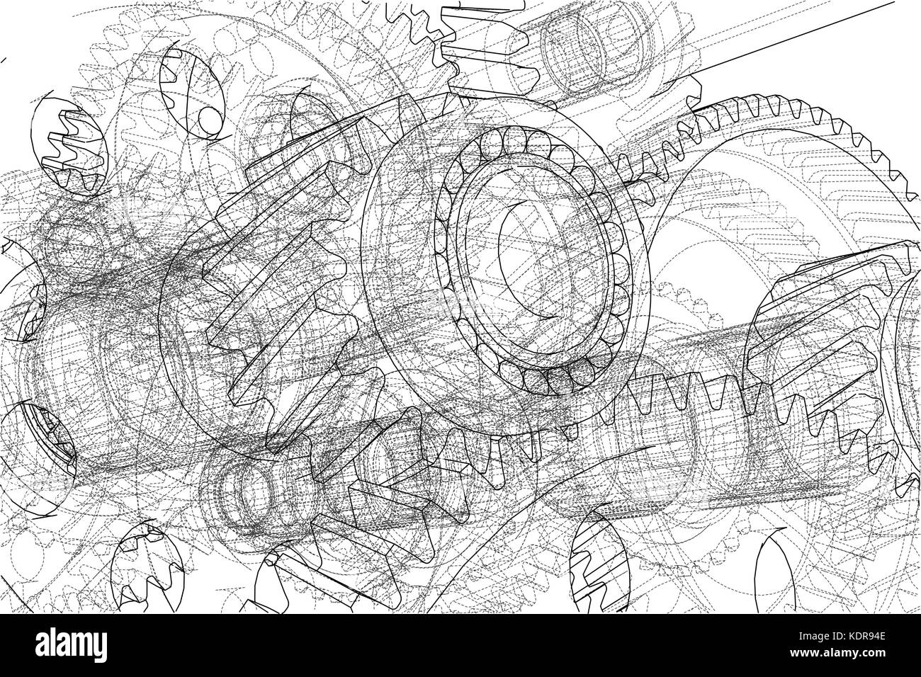 Gearbox sketch. Vector Stock Vector Image & Art - Alamy