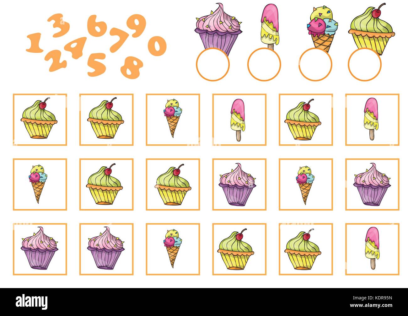 Cartoon illustration educational mathematical counting hi-res stock ...