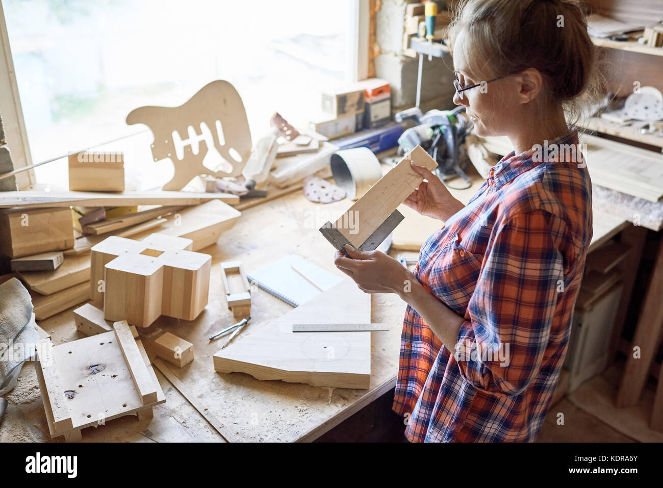 Female Carpenter at Work Stock Photo - Alamy